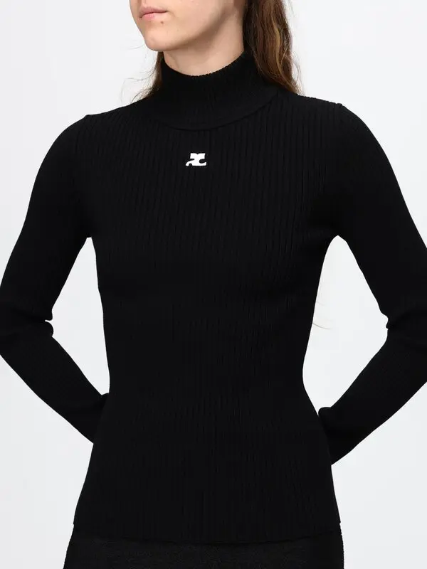 COURREGES Ribbed Turtleneck Top