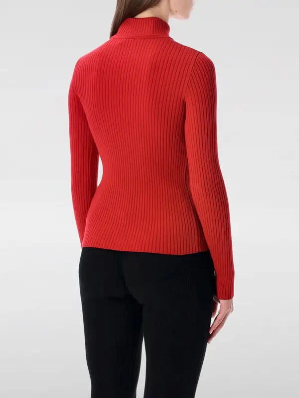 COURREGES Ribbed Turtleneck Top - Red