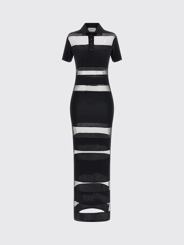 Coperni Semi-sheer Polo Dress - Black