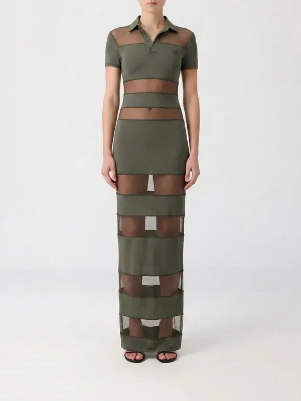 Coperni Semi-sheer Polo Dress - Green