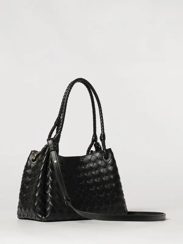 Bottega Veneta Parachute Intrecciato Lambskin Shoulder Bag - Black