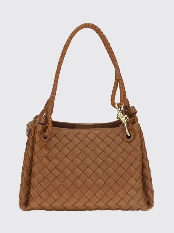 Bottega Veneta Parachute Intrecciato Lambskin Shoulder Bag - Coffee