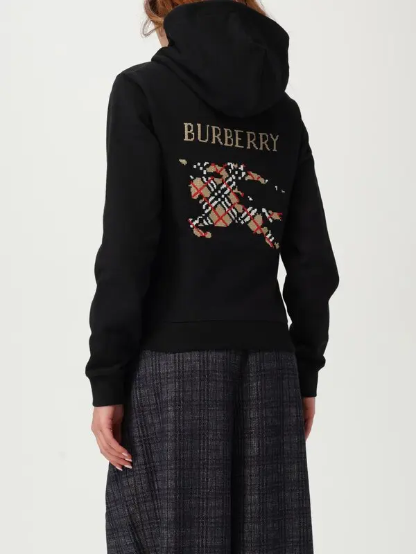 Burberry Monogrammed Horseferry Print Hoodie - Black