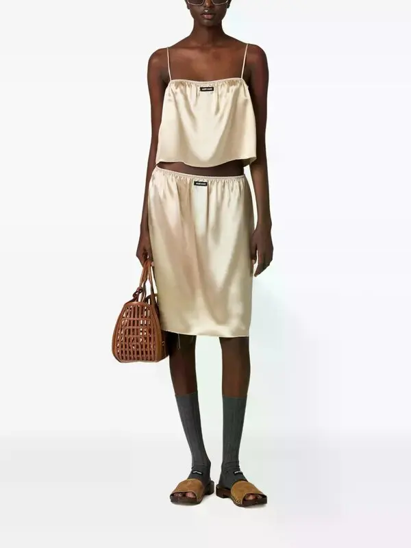 Miu Miu Satin Midi Skirt