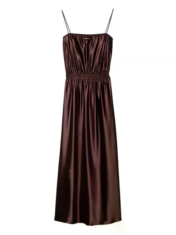 Miu Miu Satin Maxi Dress - Brown