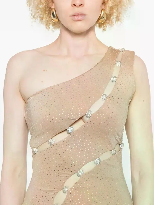 NISSA Crystal-embellished Maxi Dress - Neutrals