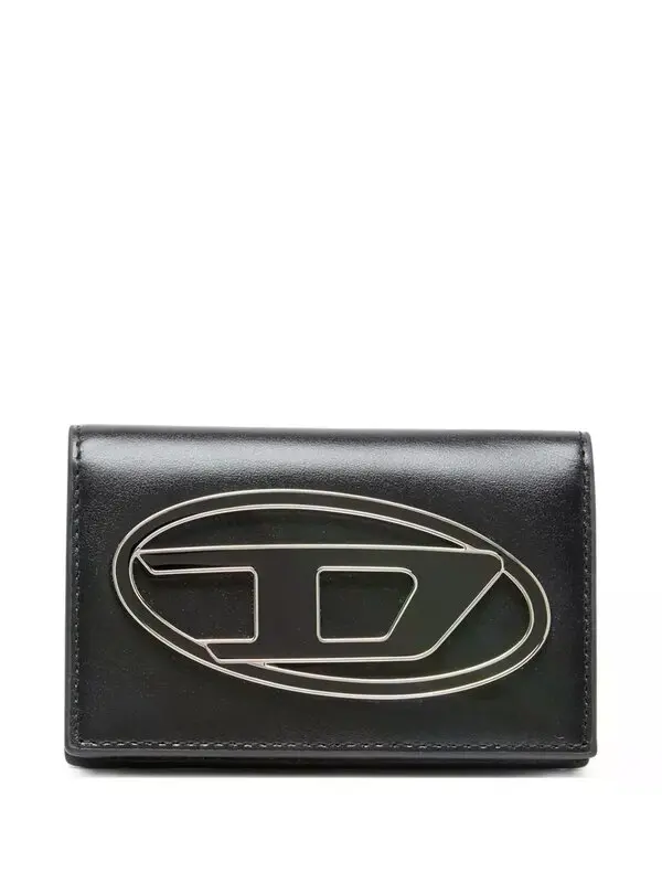 DIESEL 1dr Metallic-logo Cardholder - Black