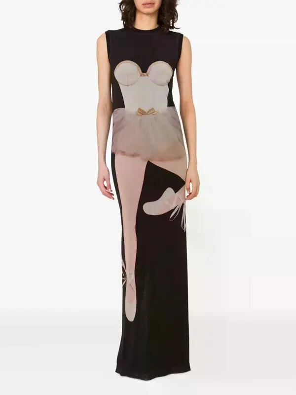 Moschino Ballet-print Maxi Dress