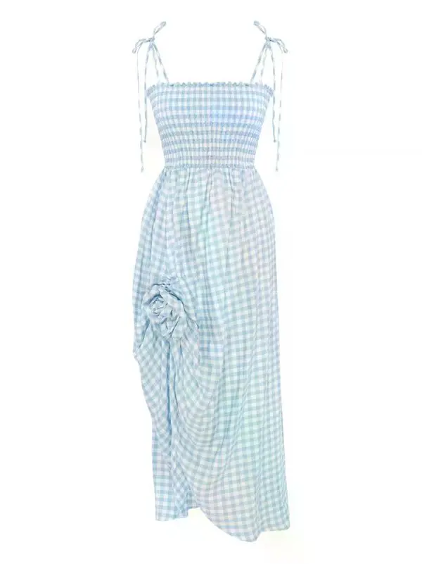Sleeper Gingham-pattern Midi Dress