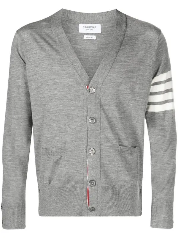 Thom Browne 4-bar Wool Cardigan - Grey