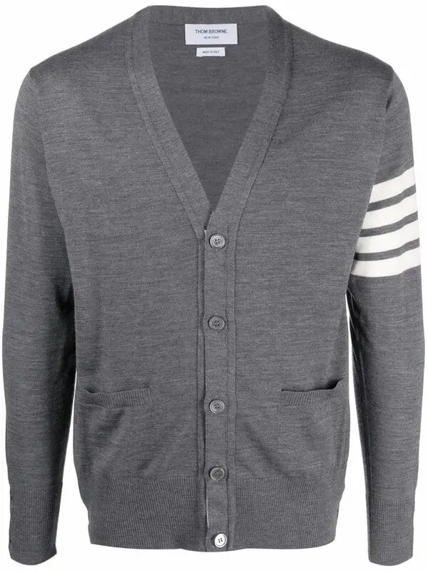 Thom Browne 4-bar Wool Cardigan - Grey