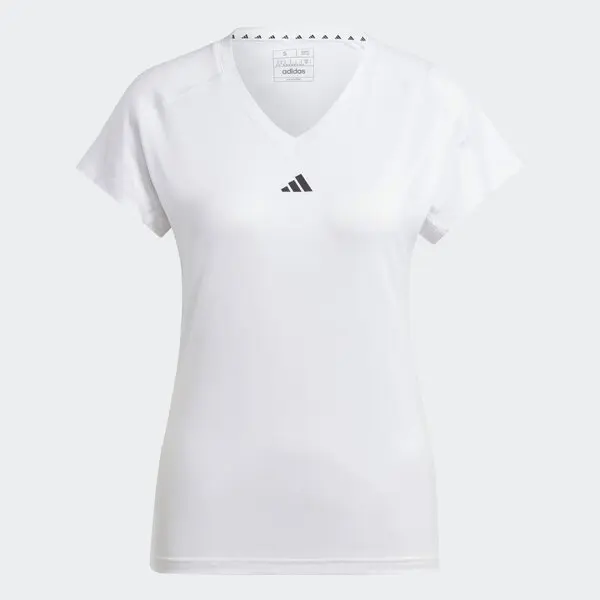 Adidas Aeroready Train Essentials Minimal Branding V-neck Tee - White