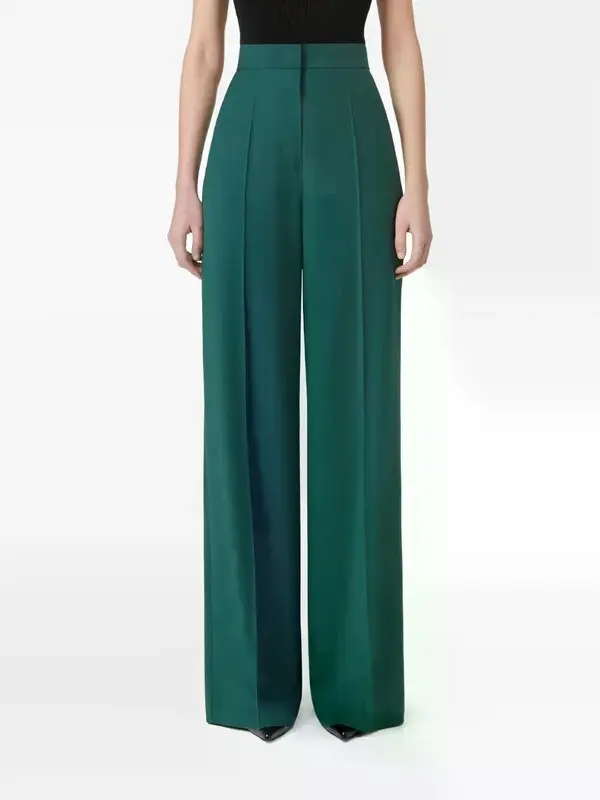Max Mara Pleat-detail Trousers - Green