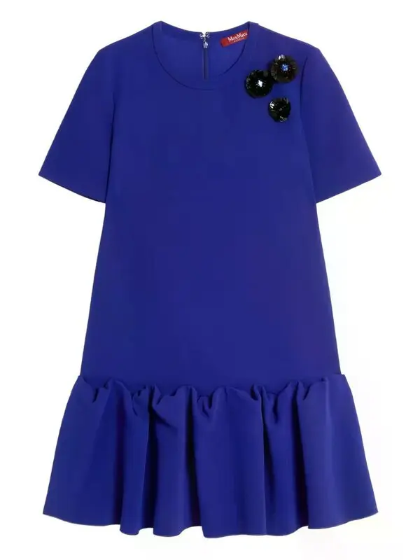 Max Mara Ruffled Short-sleeve Dress