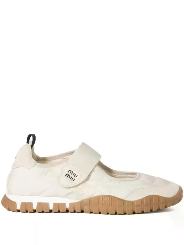 Miu Miu Tyre Ballerina Shoes - Neutrals