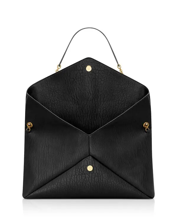 Saint Laurent Cassandre Xxl Envelope Pouch On Chain - Black Lambskin/gold
