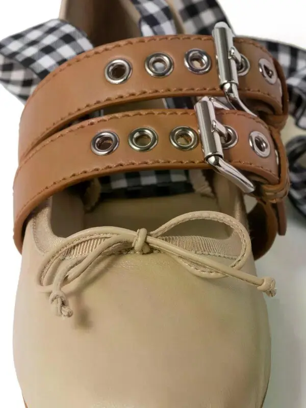 Miu Miu Buckled Ballet Pumps - Neutrals