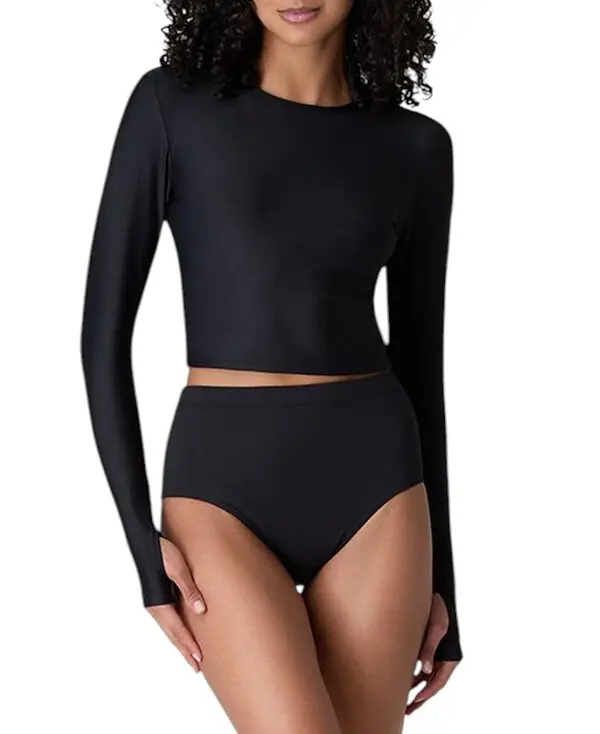 WATSKIN Sasha Long Sleeve Top - Black