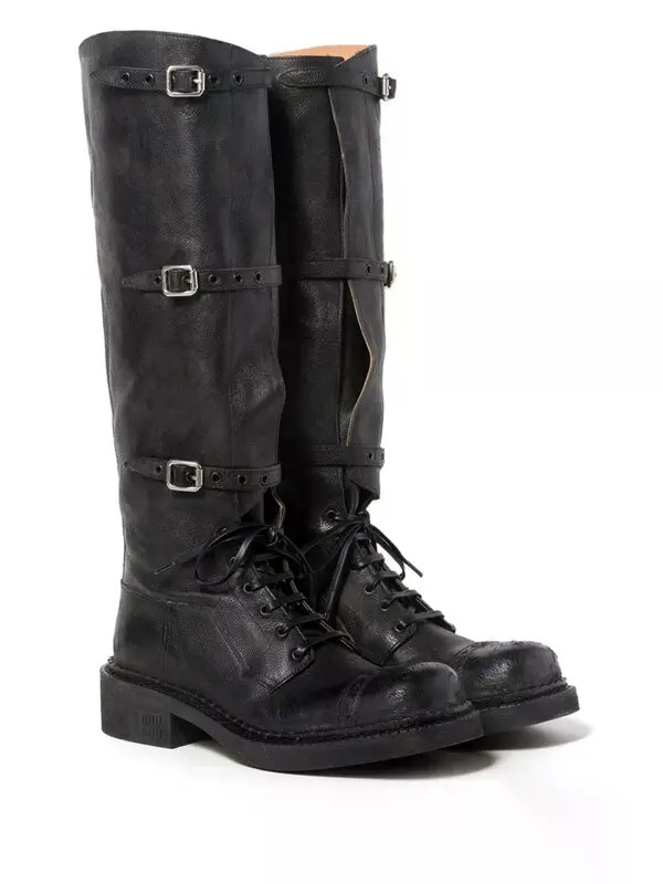 Miu Miu Multi-buckle Leather Boots - Black