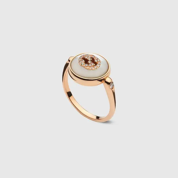 Gucci Interlocking G Diamond 18k Ring