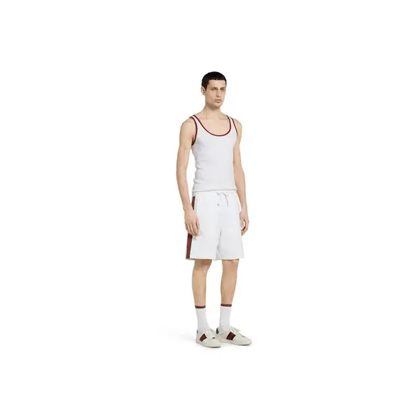 Gucci Rib Cotton Tank Top With Web