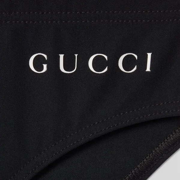 Gucci Elastane Swim Briefs With Logo - Black