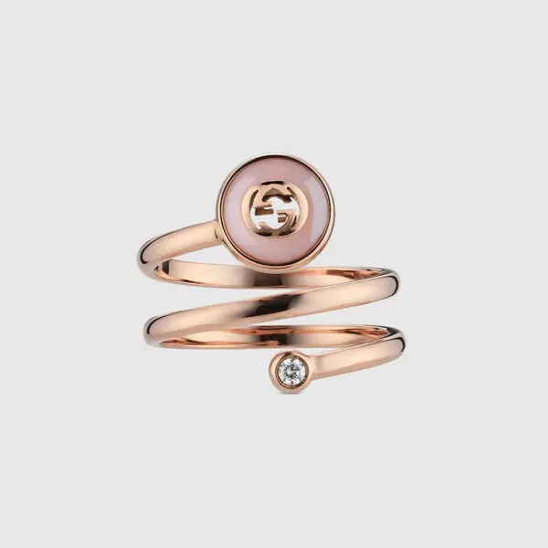 Gucci Interlocking G Spiral Ring - Rose Gold