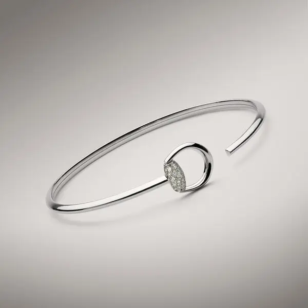 Gucci Horsebit Diamond 18k Bangle Bracelet