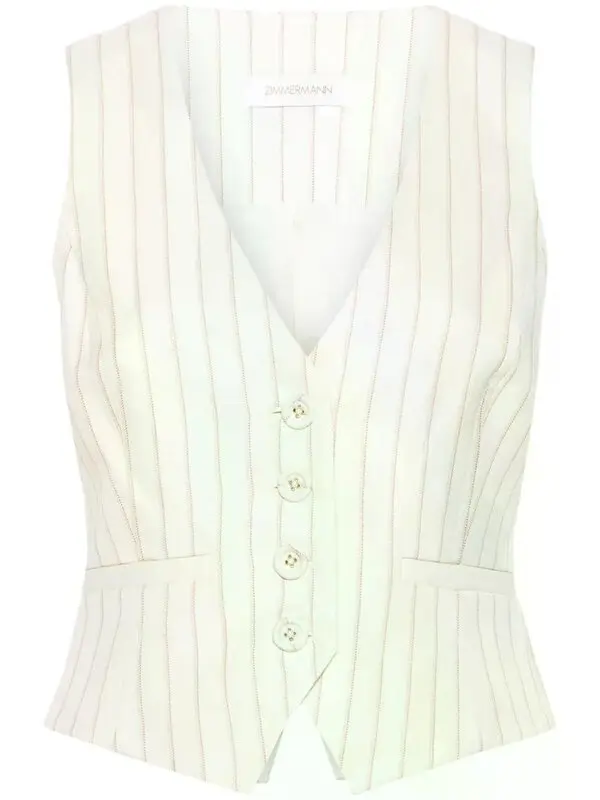 Zimmermann Pinstriped Herringbone Waistcoat
