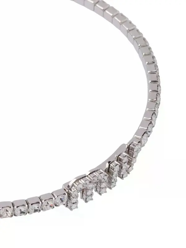 Miu Miu Crystal-embellished Logo Necklace