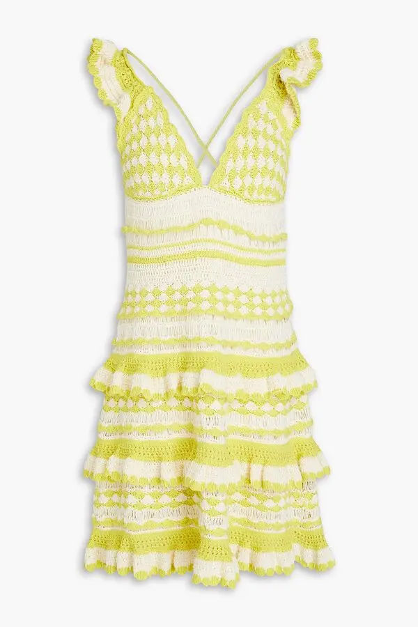 Zimmermann Ruffled Crocheted Mini Dress