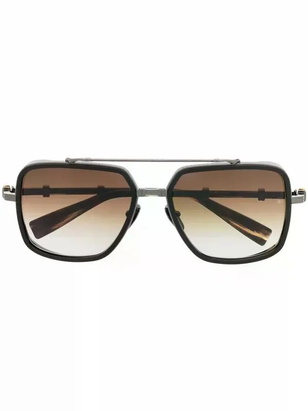 Balmain Officier Pilot-frame Sunglasses - Brown