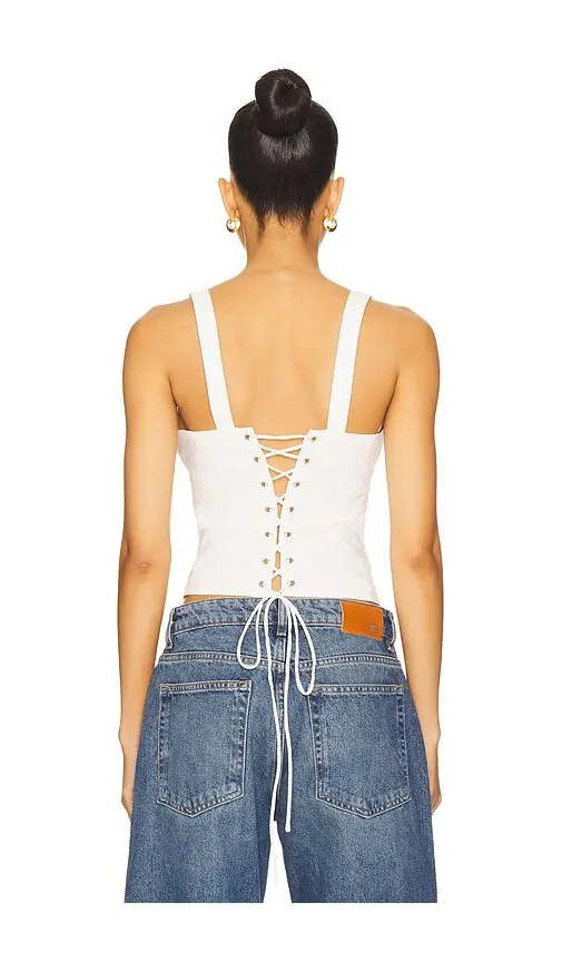 MORE TO COME Lace Up Back Top