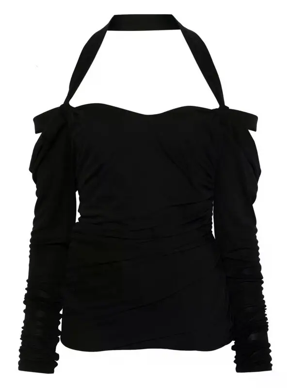 Attico Halterneck Long-sleeved Mini Dress
