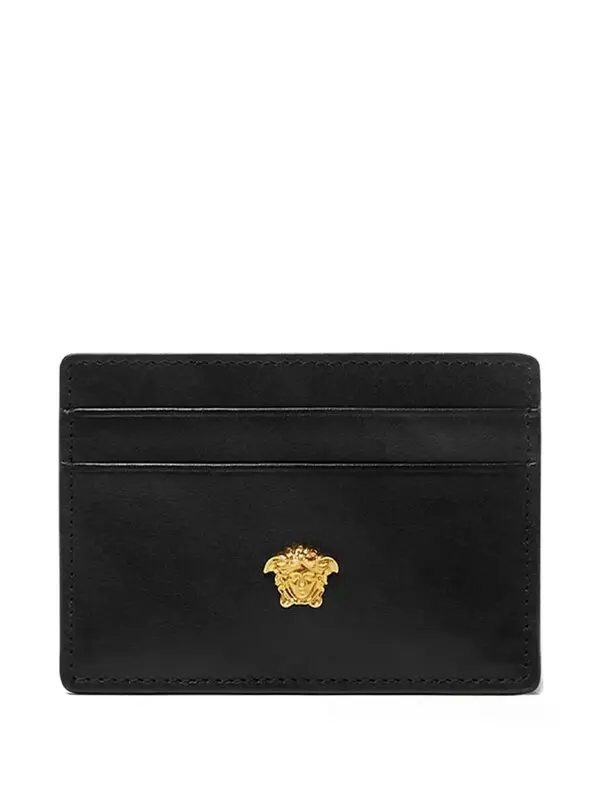 Versace Logo-plaque Leather Cardholder - Black