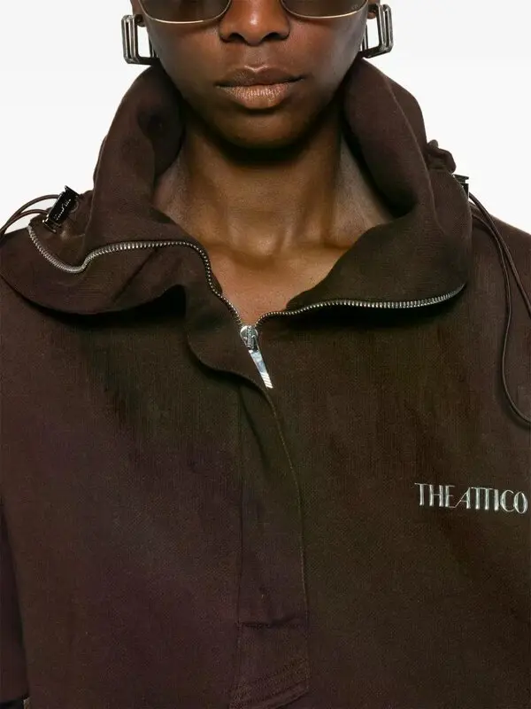 Attico Zip-up Jacket - Brown