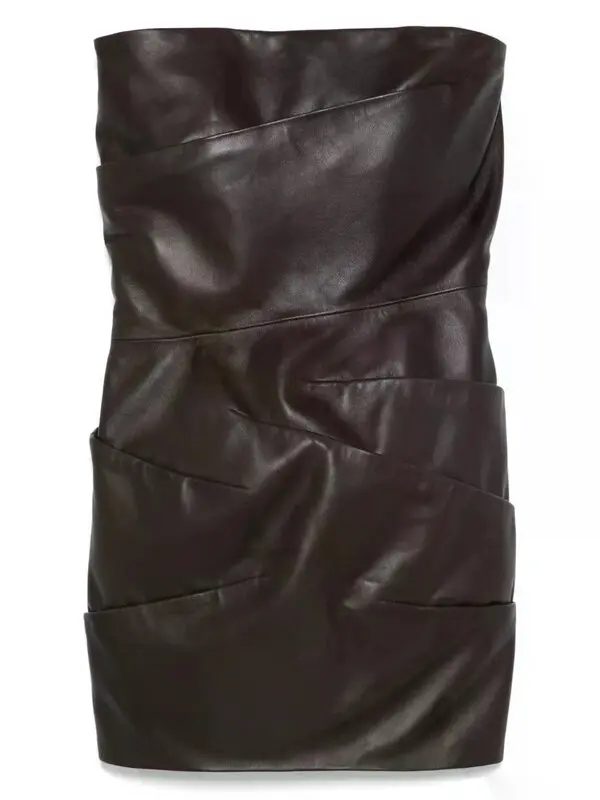 Attico Strapless Mini Dress - Brown