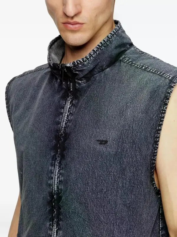 DIESEL® J-erb Denim-effect Sleeveless Gilet - Black