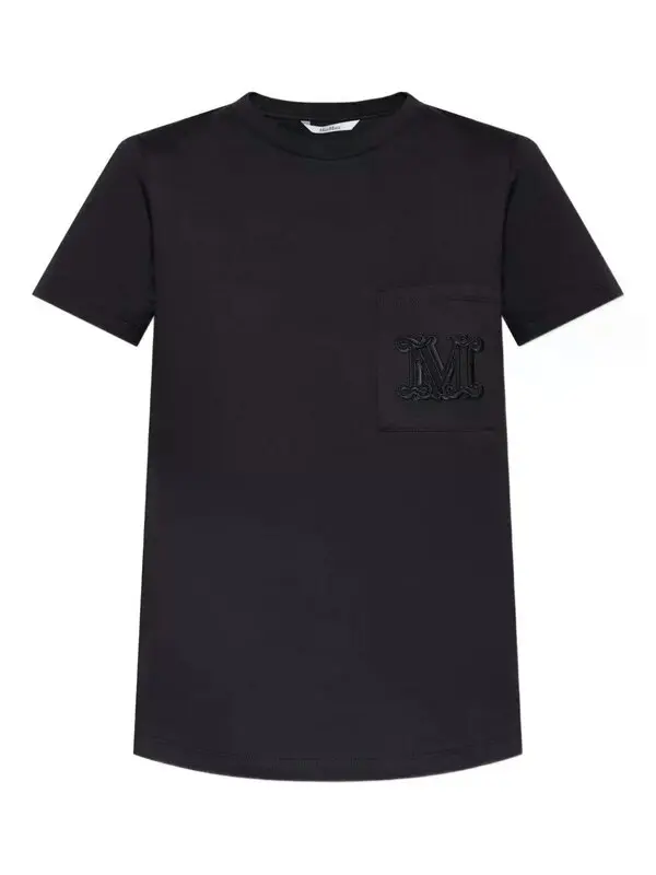 Max Mara Logo-embroidered T-shirt - Black