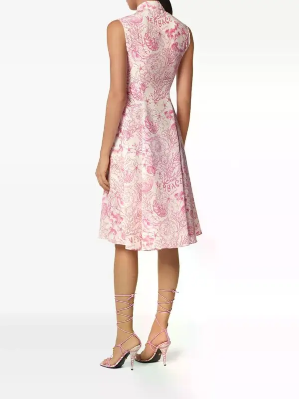 Versace Underwater Barocco Midi Shirt Dress - Neutrals