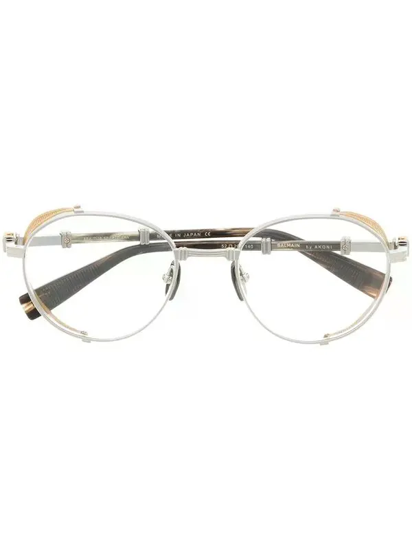 Balmain Brigade Round-frame Optical Glasses - Silver