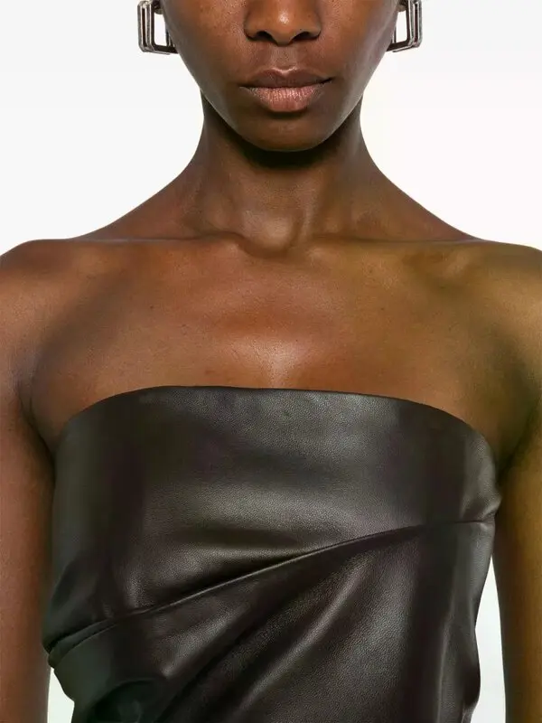 Attico Strapless Draped Mini Dress