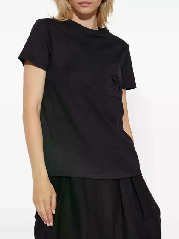 Max Mara Logo-embroidered T-shirt - Black