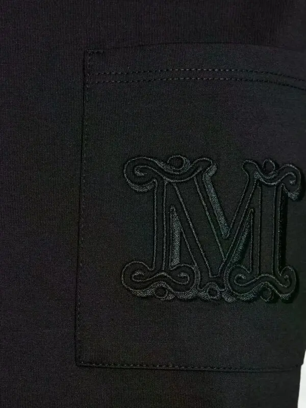 Max Mara Logo-embroidered T-shirt - Black
