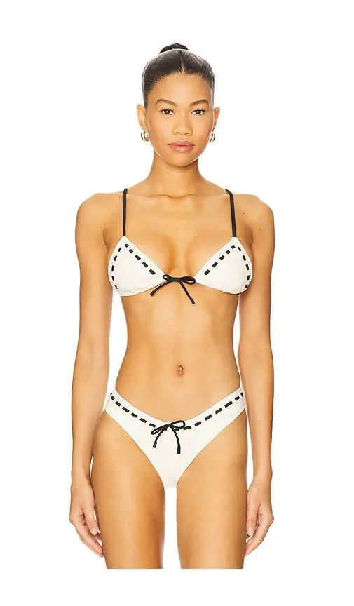 Tularosa Anica Bikini Top - Ivory & Black