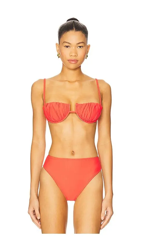 MONTCE Petal Bikini Top - Cherry