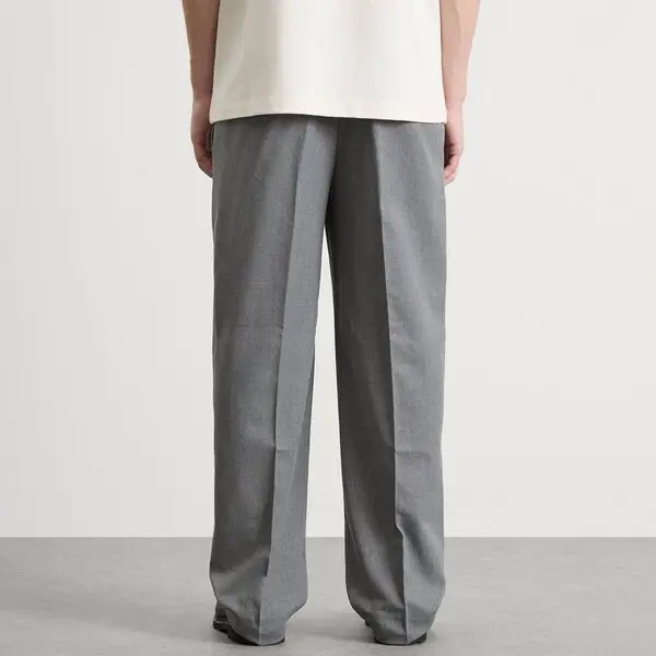 ABOUT:BLANK Pleated Wide-leg Trousers - Light Grey