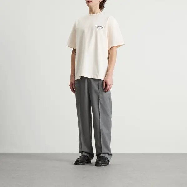ABOUT:BLANK Pleated Wide-leg Trousers - Light Grey