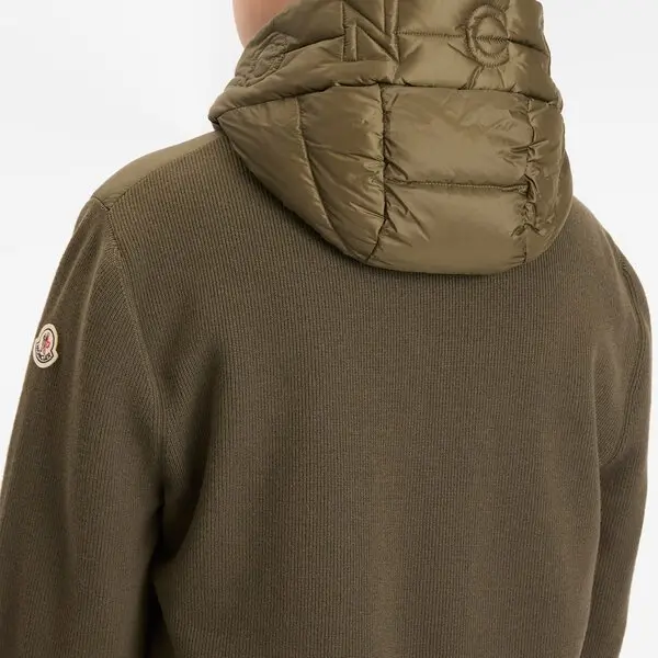 Moncler Hybrid Zip Through Hooded Jacket - Green