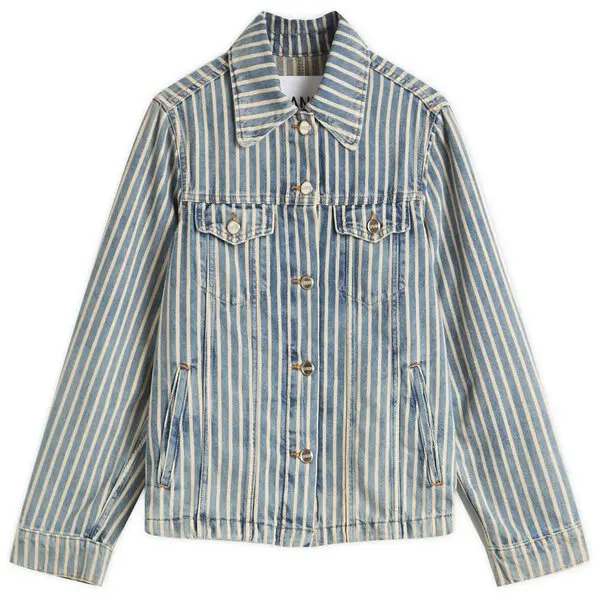 GANNI Light Stripe Denim Jacket